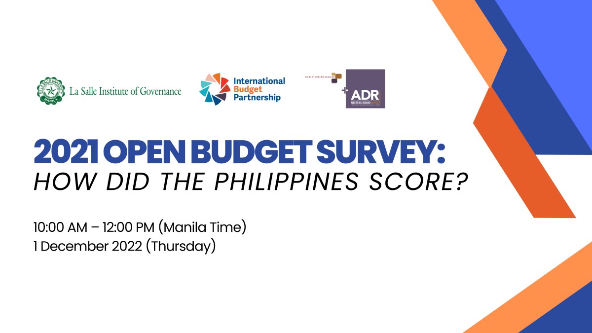 2021 Open Budget Survey: How did the Philippines Score? – Stratbase ...